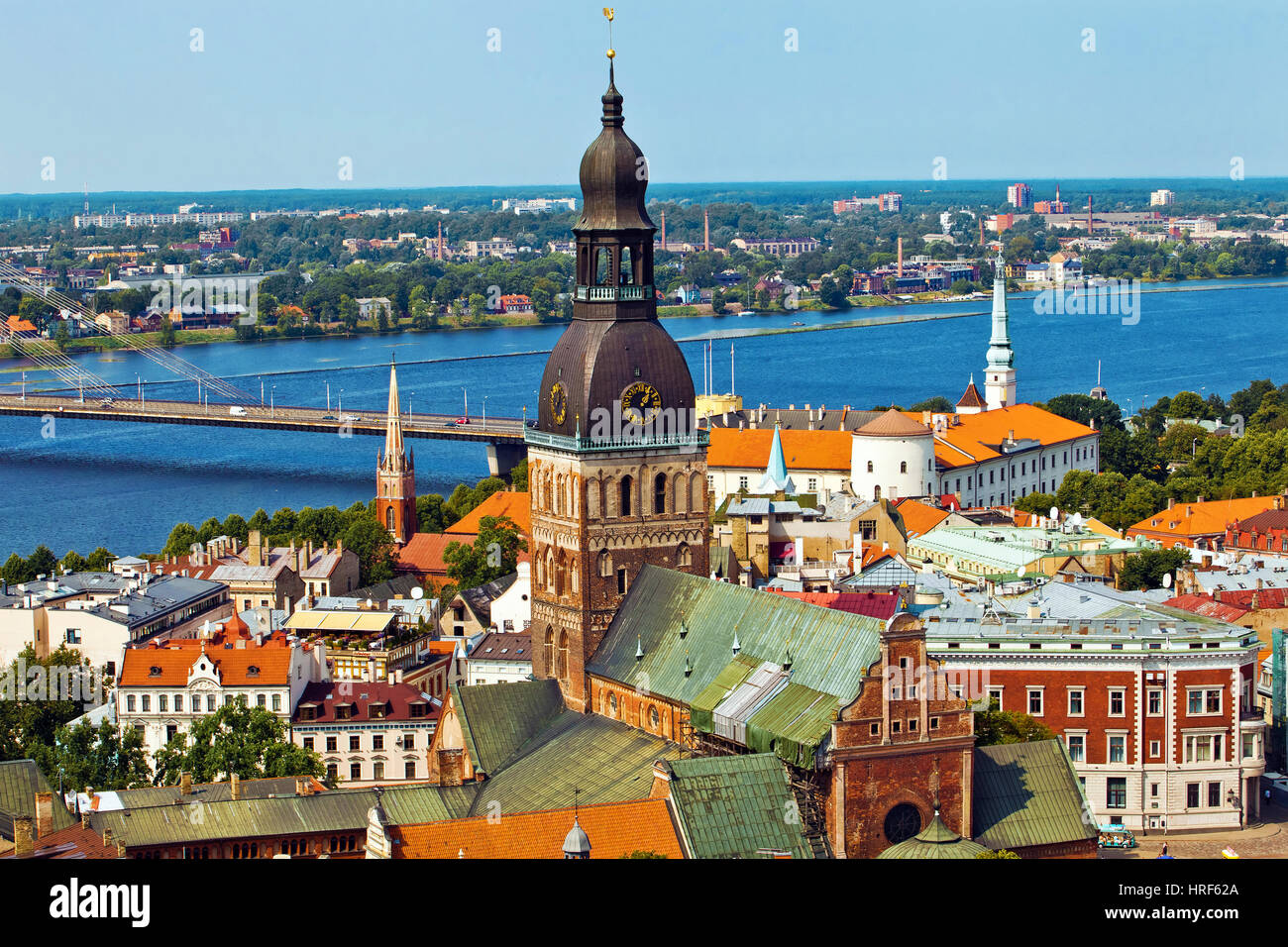 Panorama view from Riga cathedral on old town of Riga, Latvia Stock ...