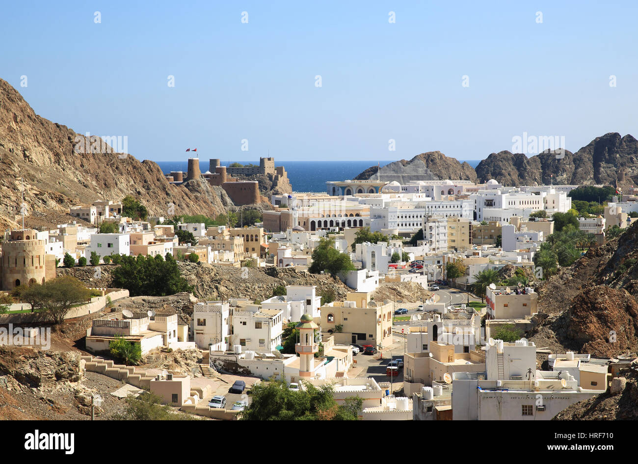 View over Muscat Old Town, in Oman Stock Photo - Alamy