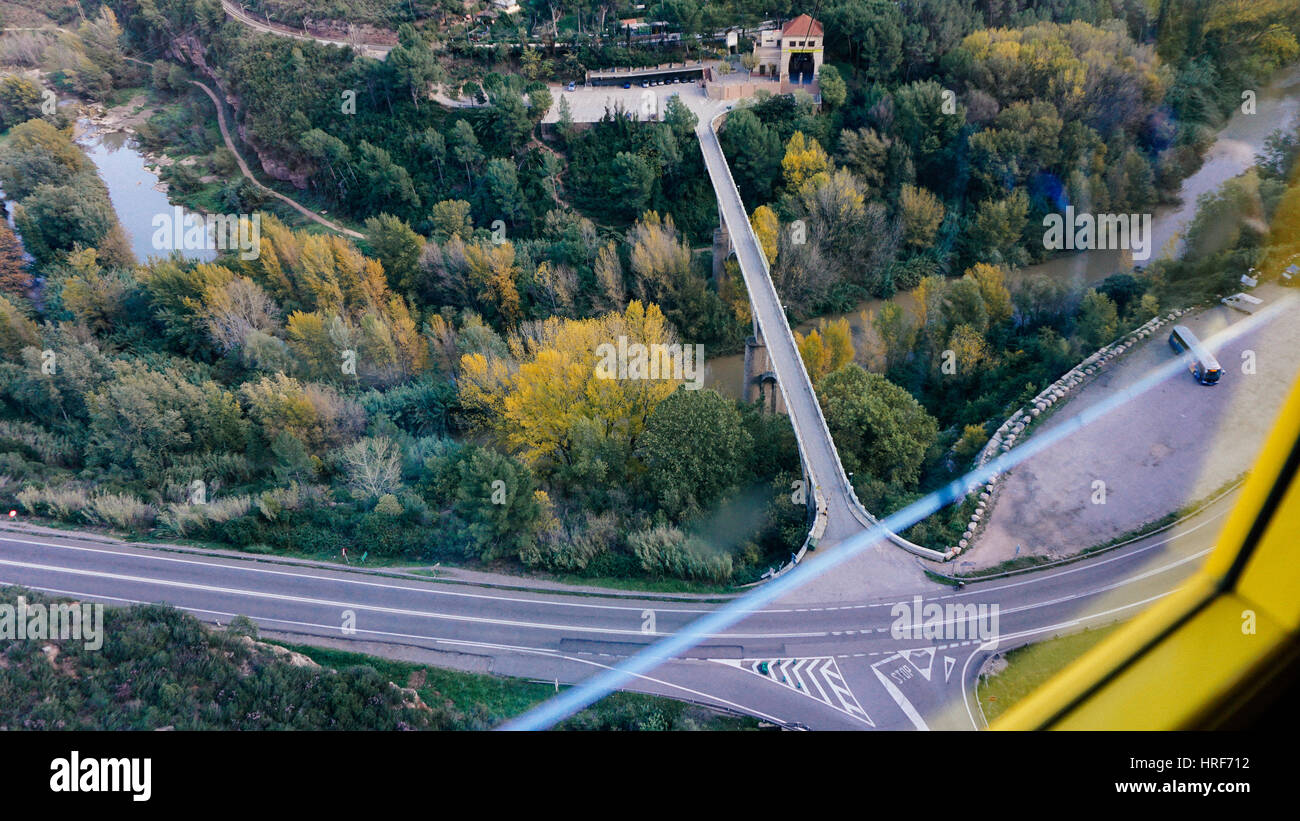 High above the ground look above a cable car in Spain Stock Photo - Alamy