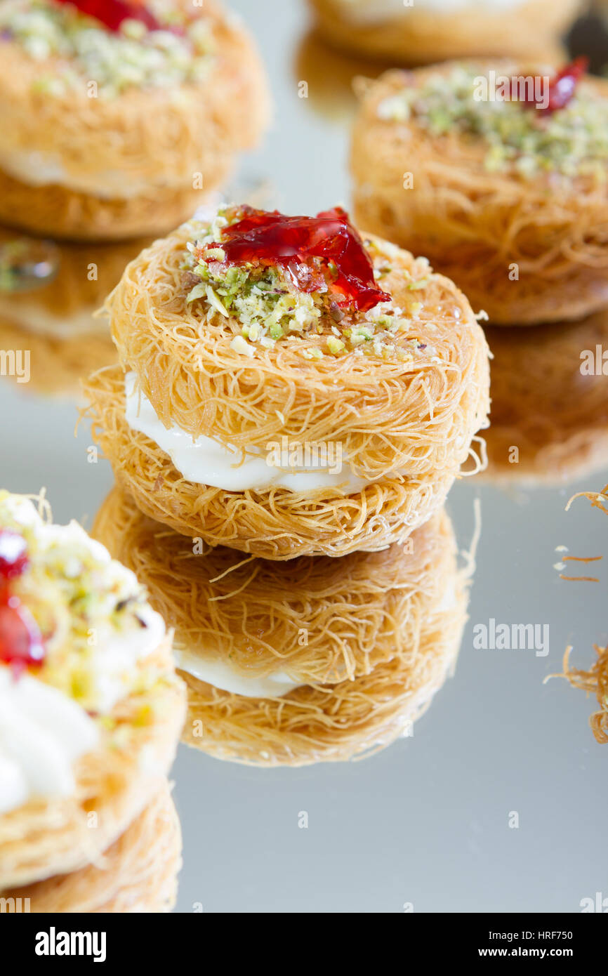 Knafe or Kunafe is a very popular dessert in the levant Lebanon, Syria ...