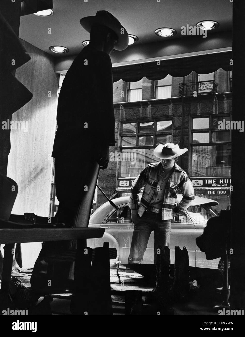 Window Shopping Cowboy Stock Photo - Alamy