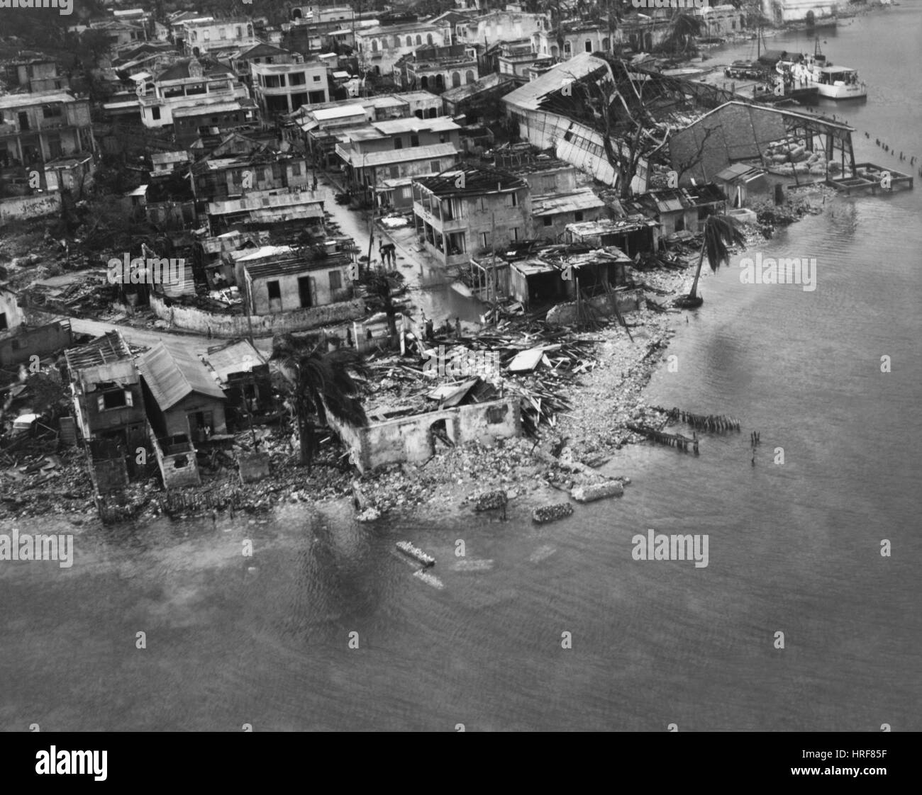 Hurricane damage coast Black and White Stock Photos & Images - Alamy