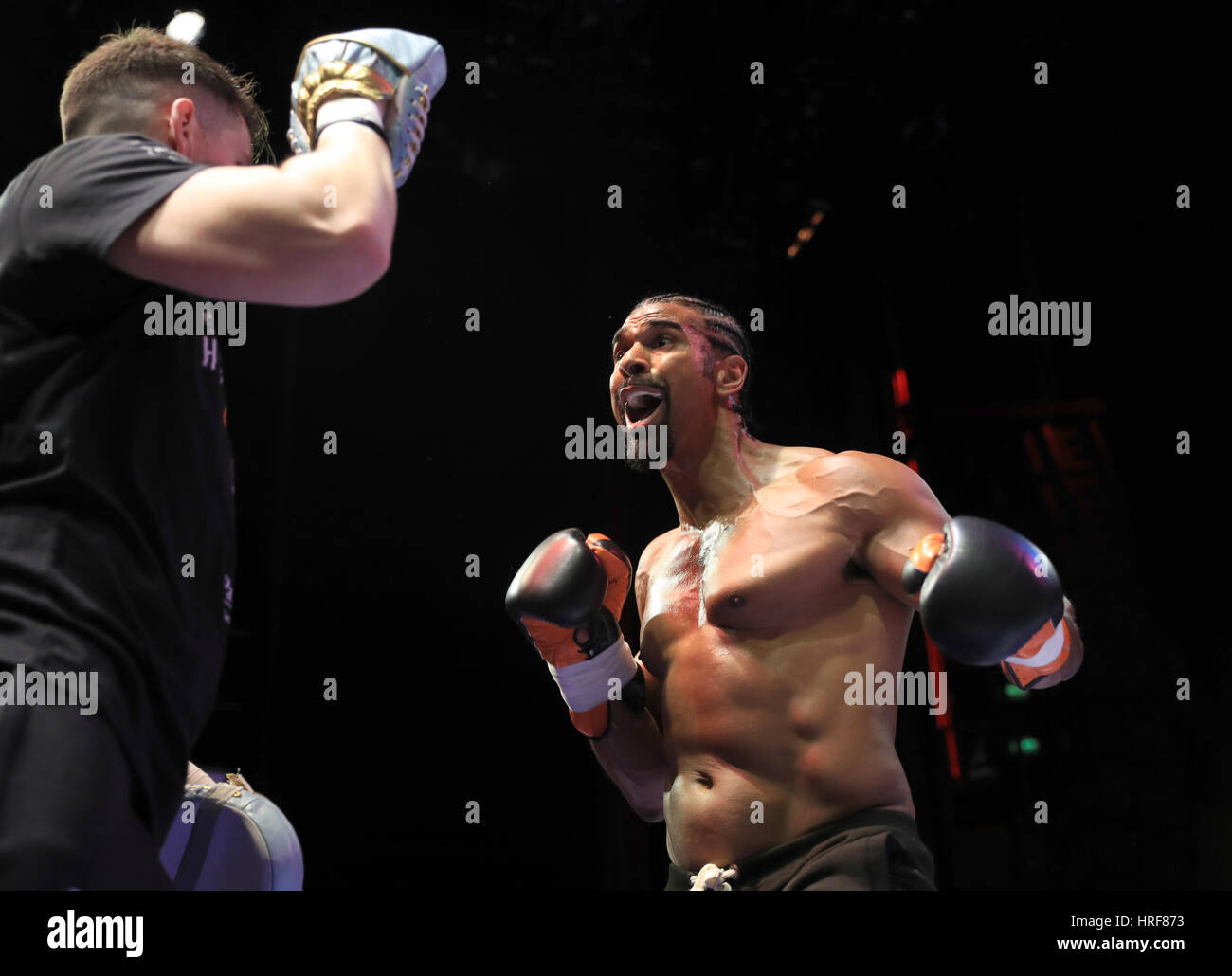 David Haye during the workout at the Indigo 02, London Stock Photo - Alamy