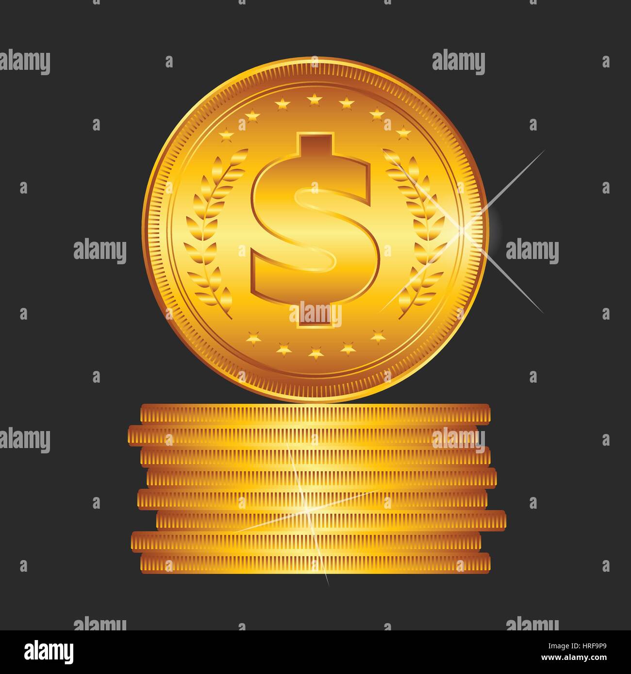 Gold coin, vector Stock Vector Image & Art - Alamy