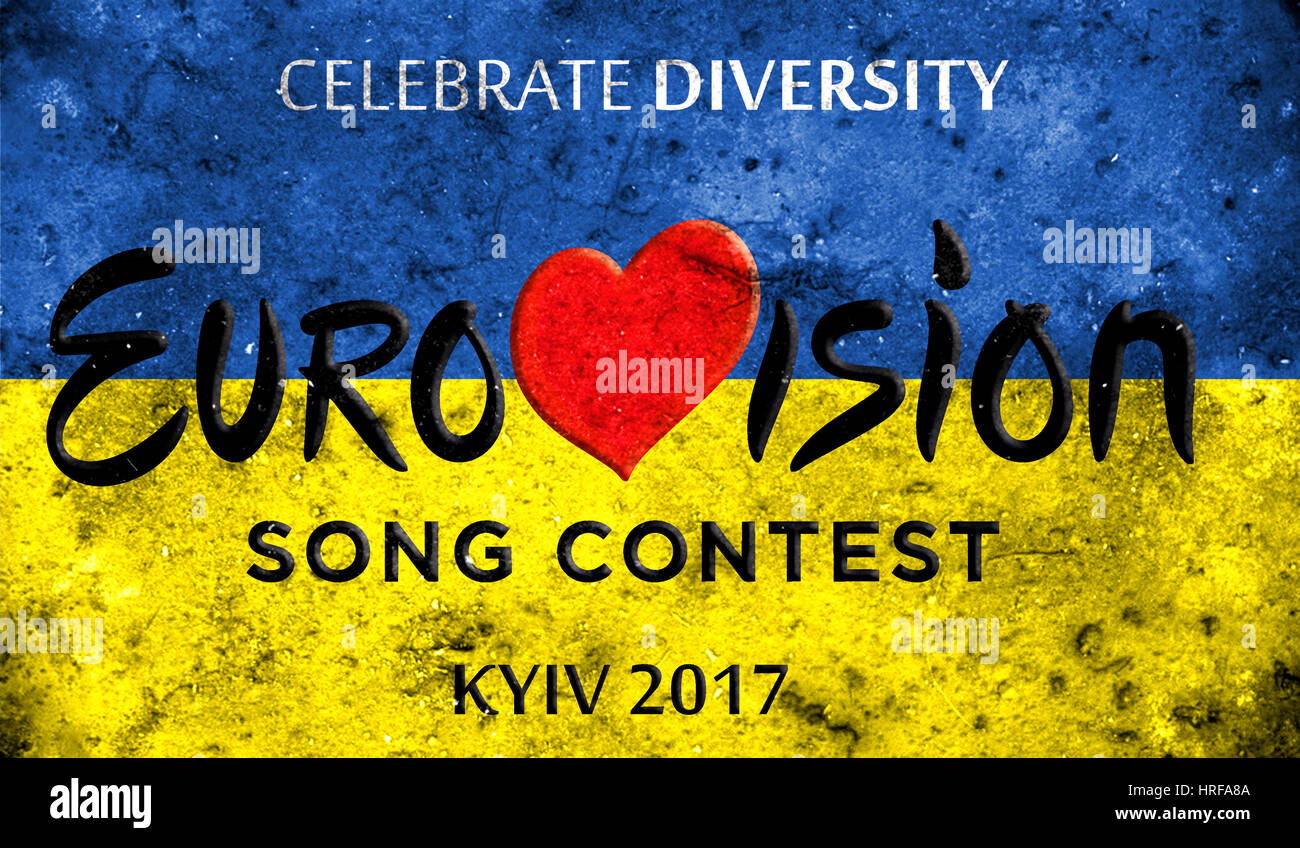 Eurovision Song Contest 2017.Photos banner with the official logo of ...