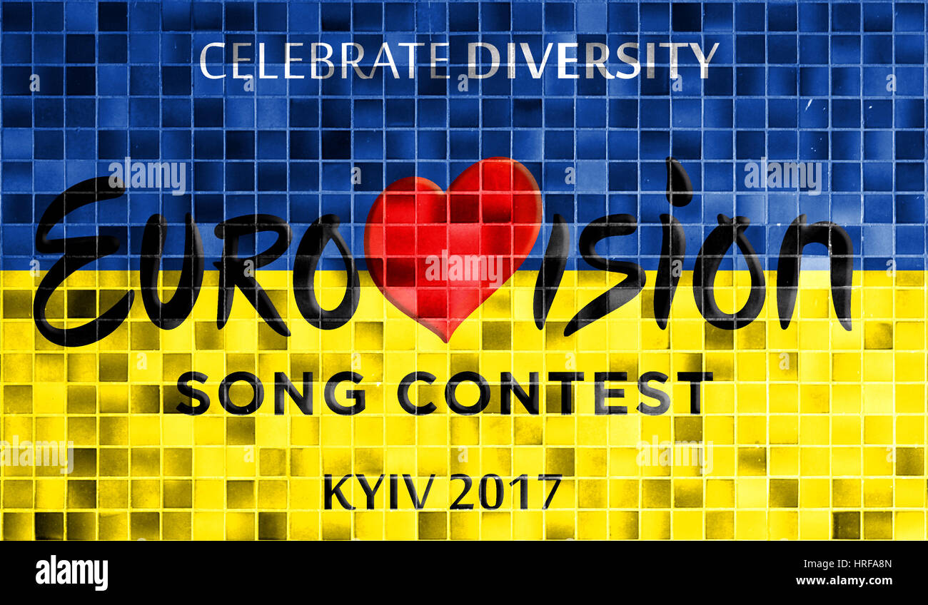 Eurovision Song Contest 2017.Photos banner with the official logo of ...