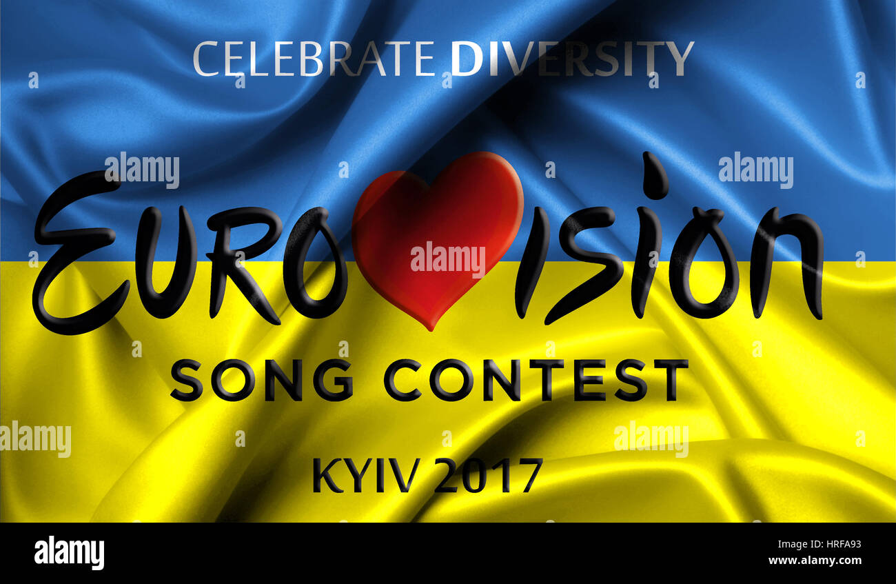 Eurovision Song Contest 2017.Photos banner with the official logo of ...
