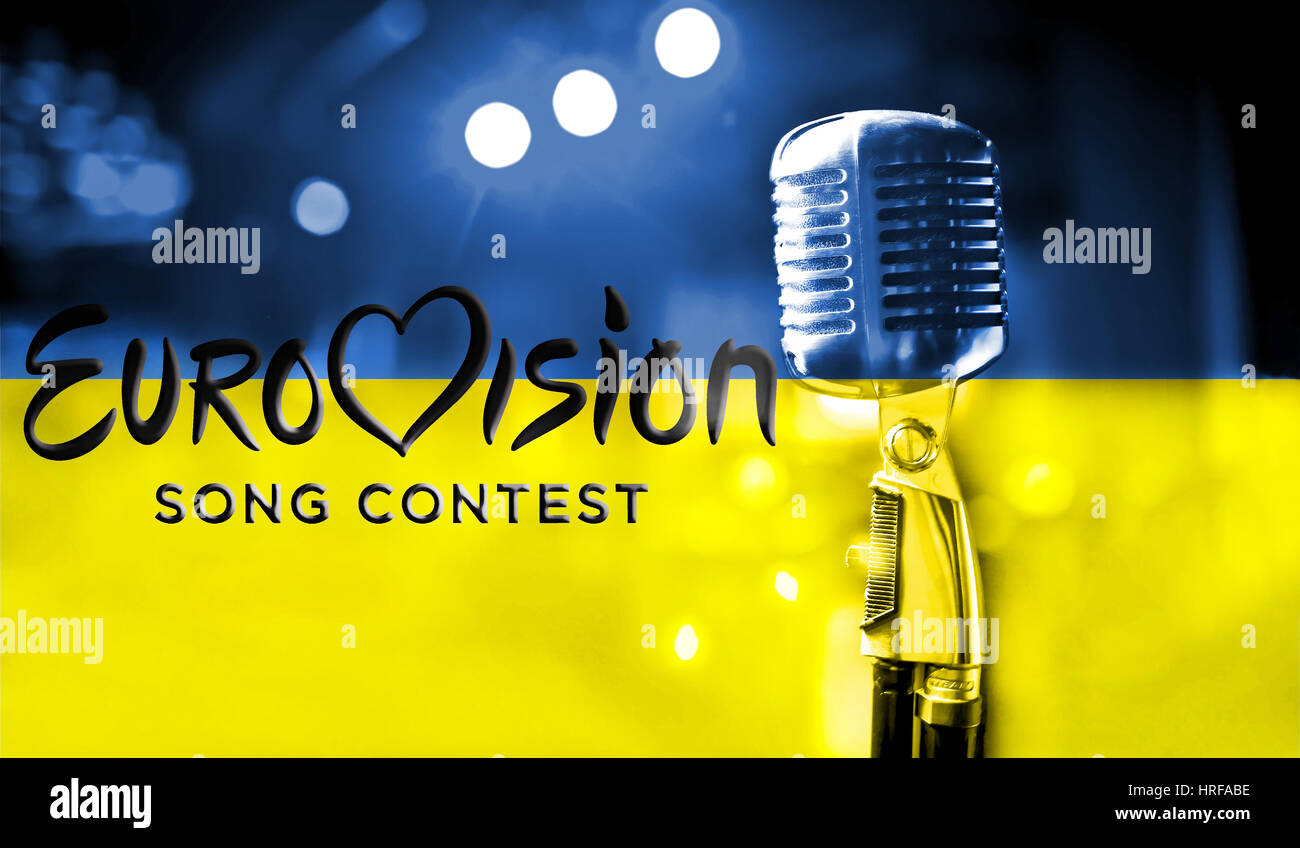 Eurovision Song Contest 2017.Photos banner with the official logo of ...