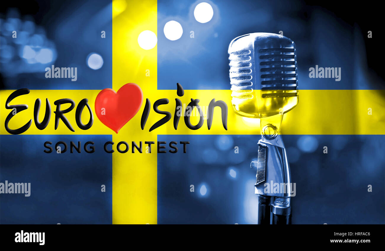 Photos banner with the official logo of the Eurovision Song Contest in ...