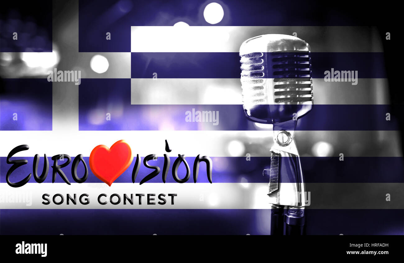 Photos banner with the official logo of the Eurovision Song Contest in ...