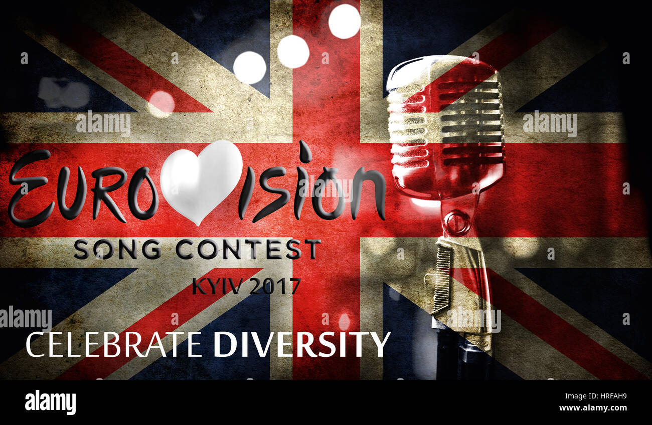 Photos banner with the official logo of the Eurovision Song Contest in ...