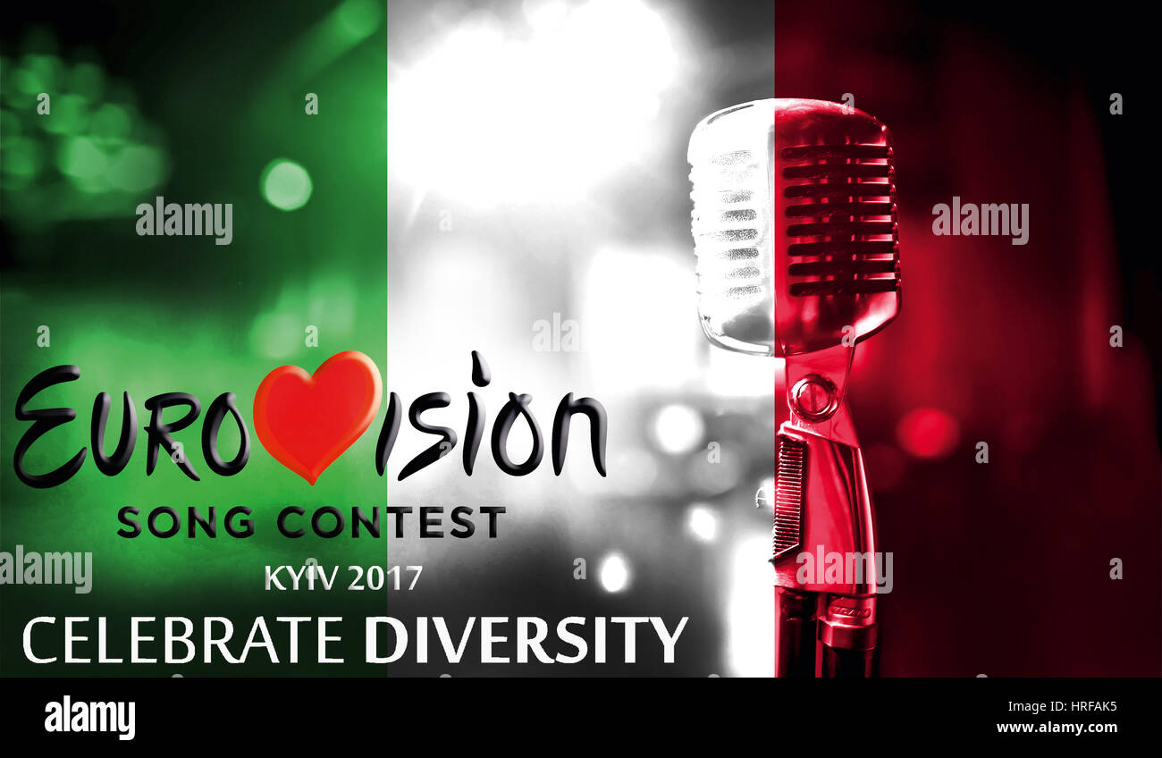 Photos banner with the official logo of the Eurovision Song Contest in ...