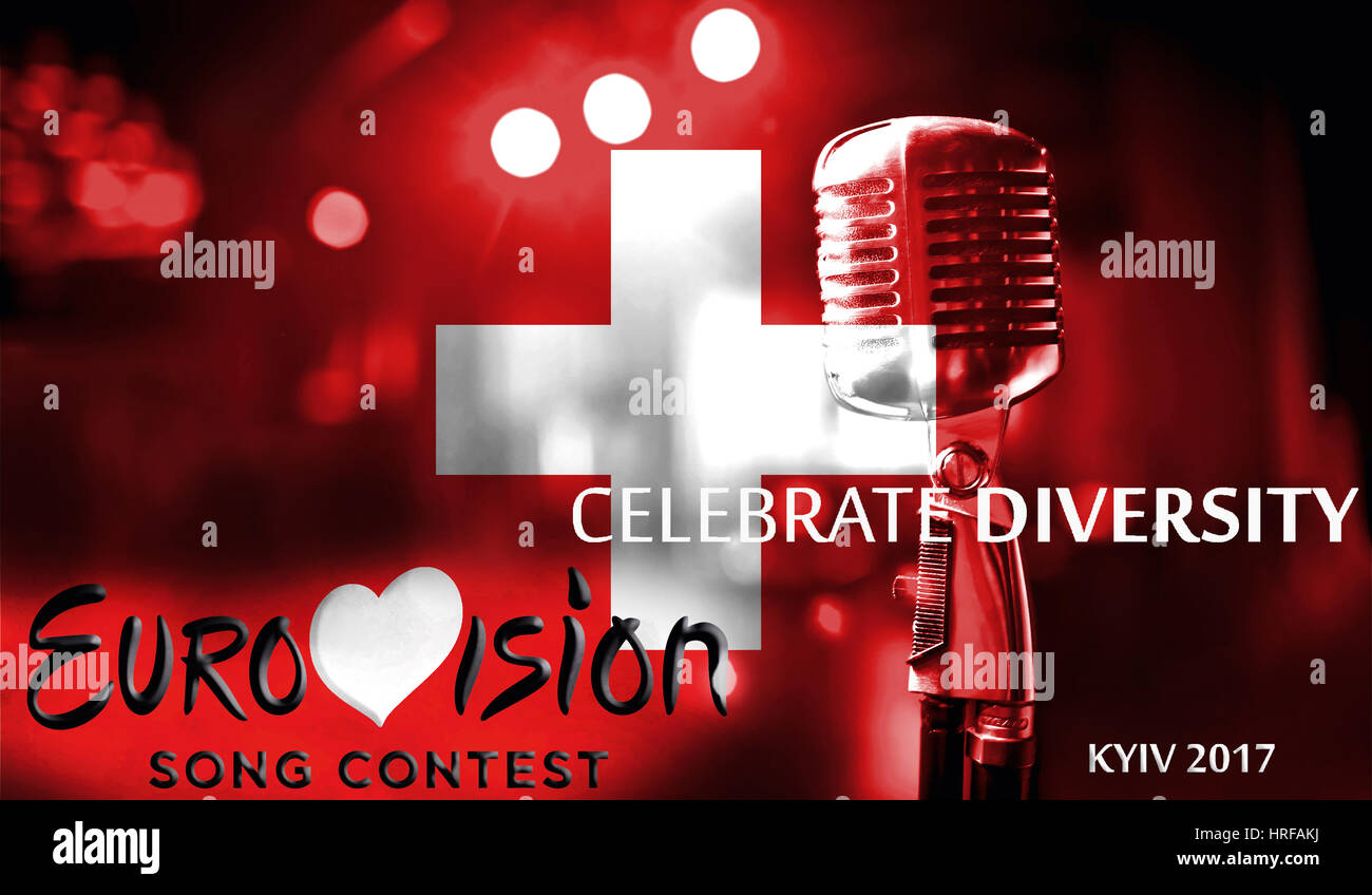 Photos banner with the official logo of the Eurovision Song Contest in ...