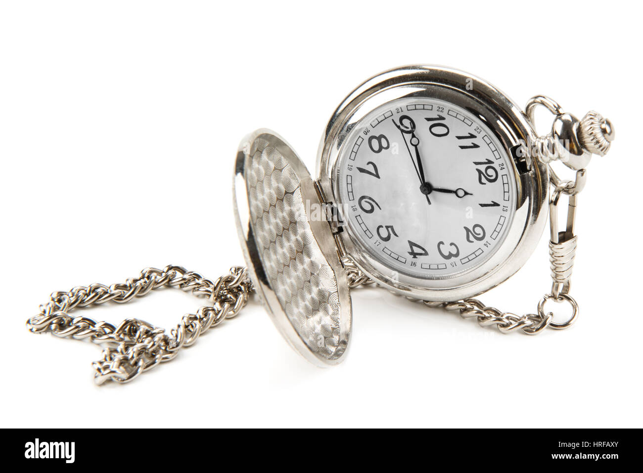 pocket watch with chain isolated on white background Stock Photo - Alamy