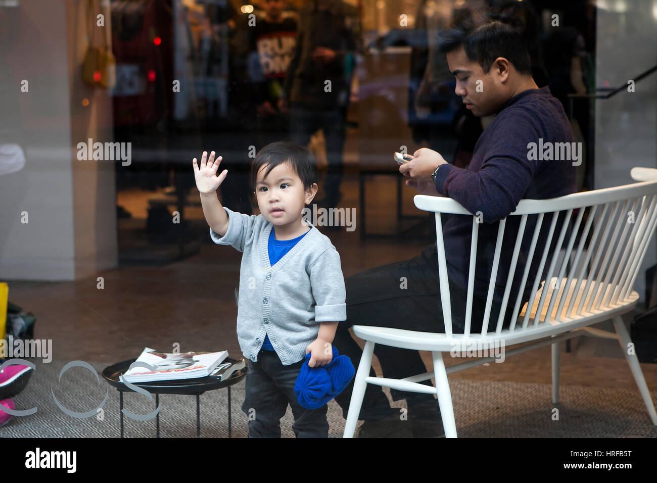LONDON, UK - APRIL 22, 2016: The three-year Chinese child looking ...