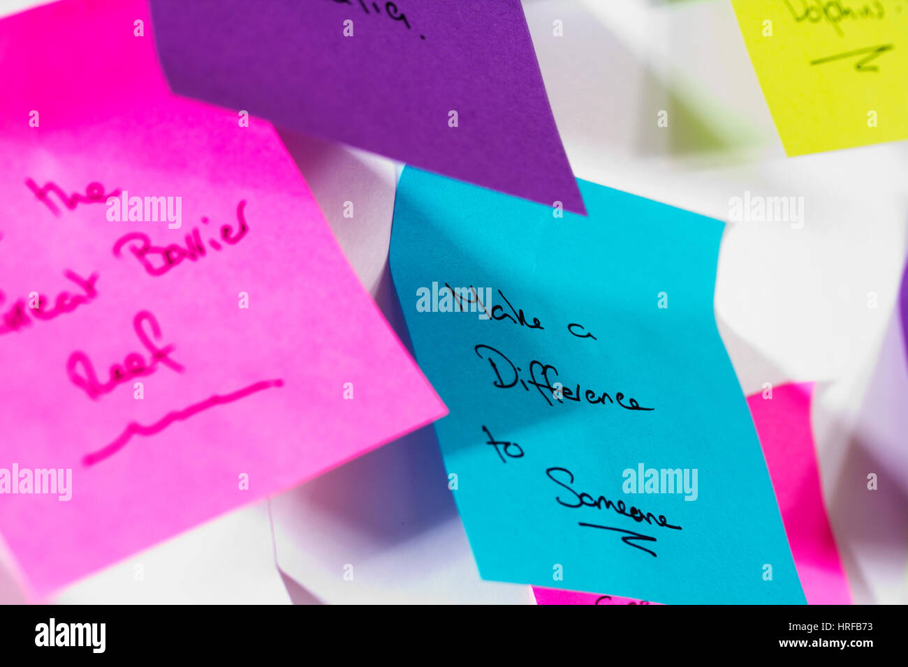 Colourful sticky notes with things to do Stock Photo - Alamy