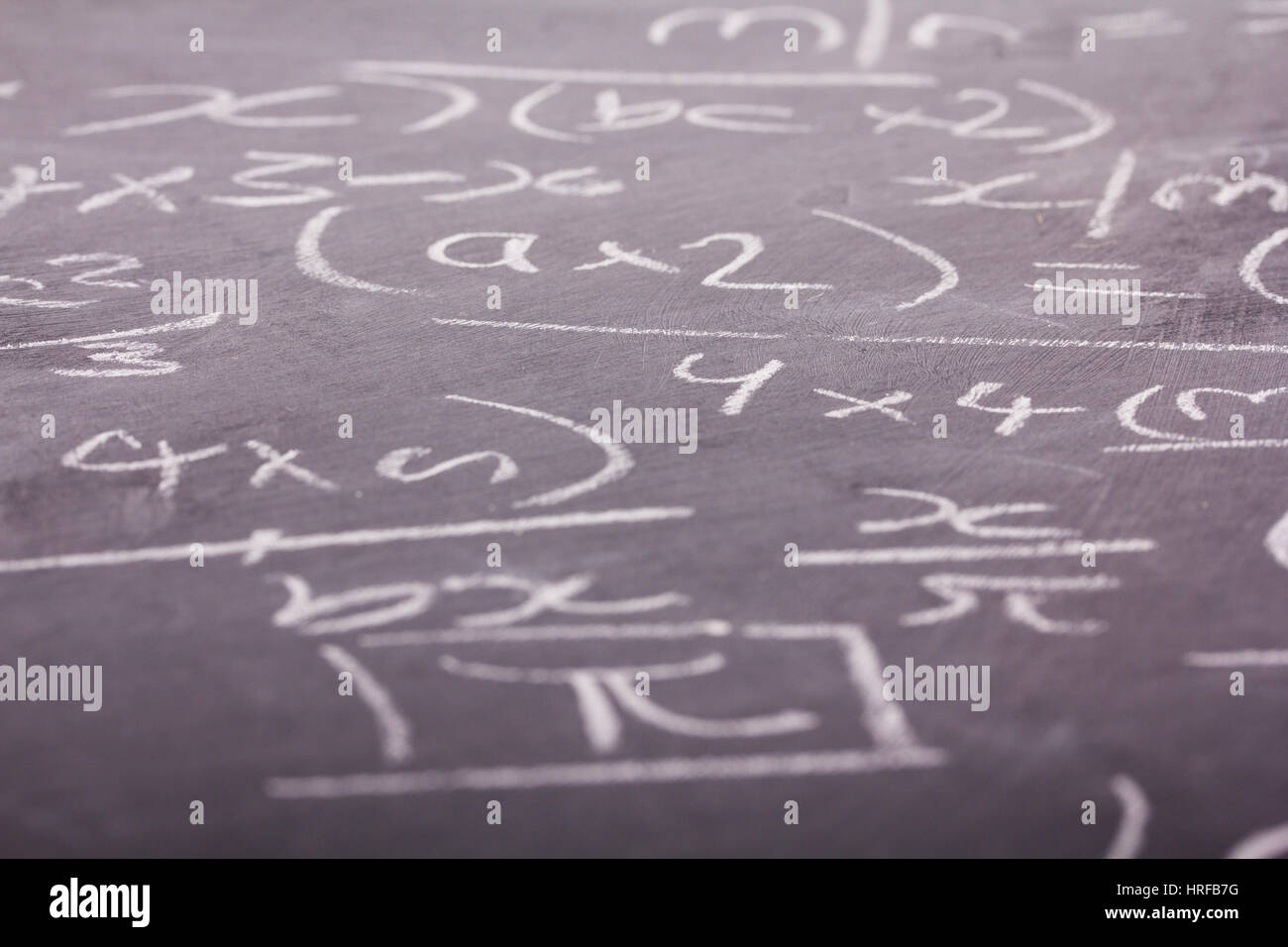 Close up of blackboard with maths equations and sums Stock Photo - Alamy