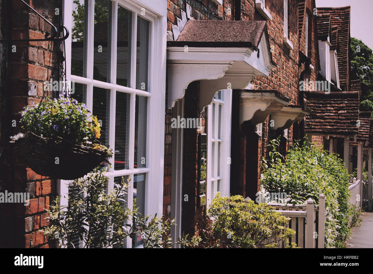 BEACONSFIELD, ENGLAND - JUNE 2016: Row of terraced houses in the old ...