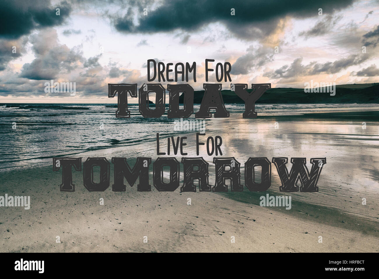 Inspirational motivational quote on a retro style background Stock ...