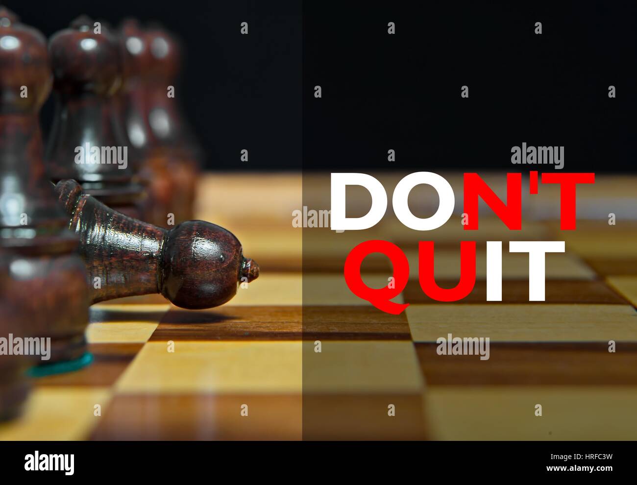 Chess figures with Motivational message Stock Photo - Alamy