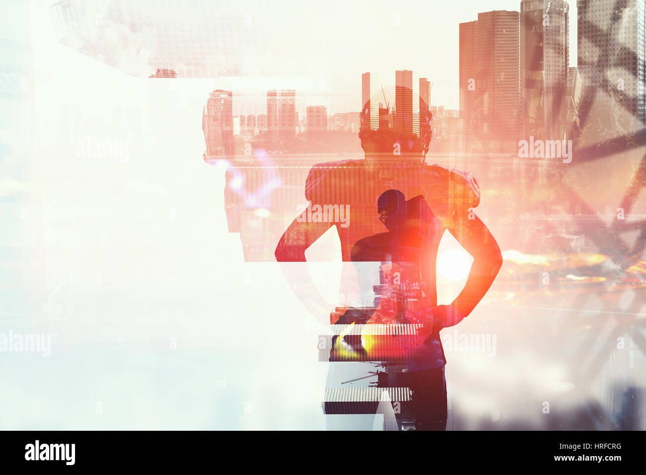 Double exposure football players playing hi-res stock photography and ...