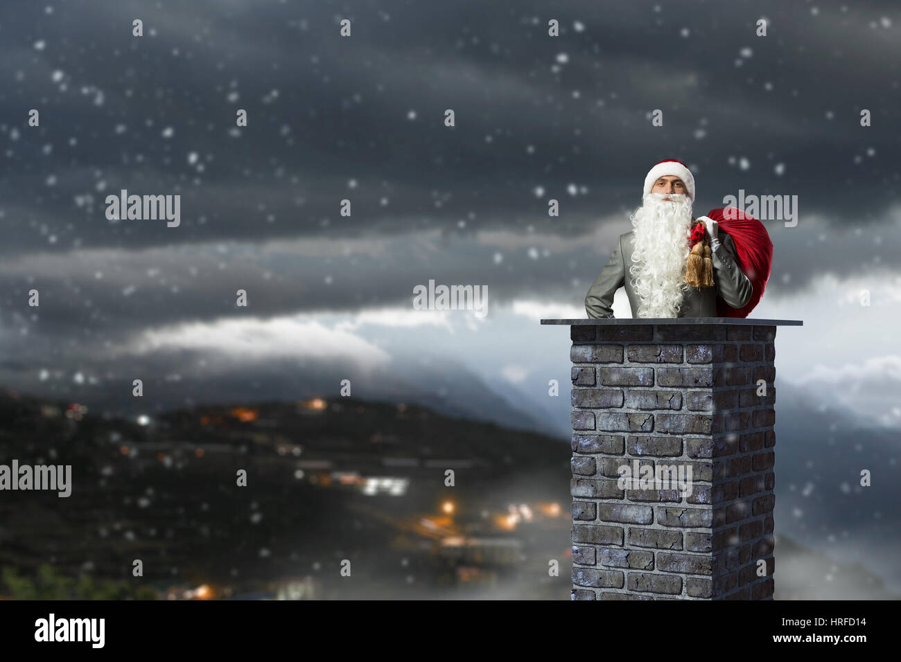 Santa claus stuck in chimney hi-res stock photography and images - Alamy