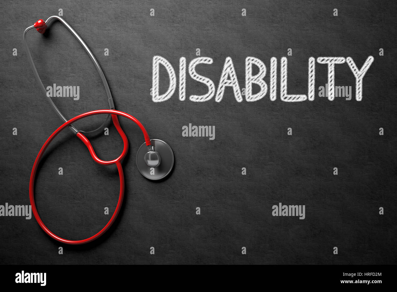 Disability. Medical Concept, Handwritten on Black Chalkboard. Top View ...