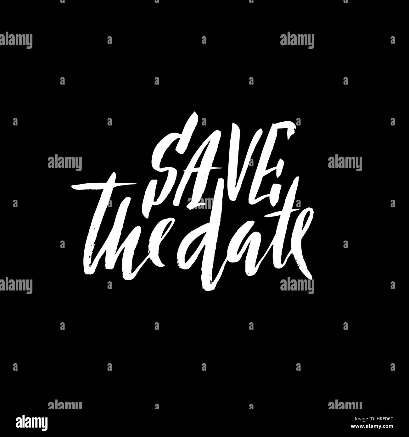 Save the date card. Hand drawn wedding calligraphy. Modern brush ...