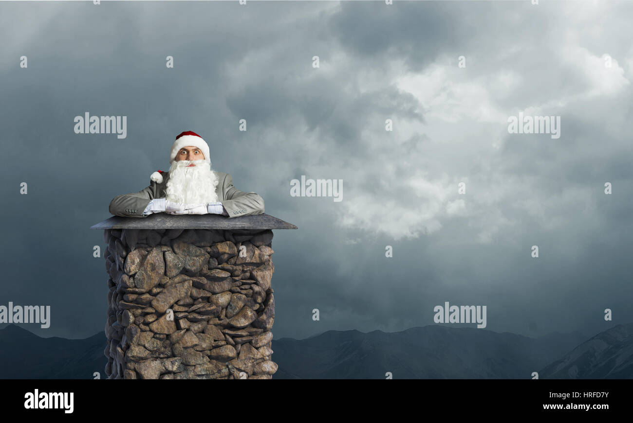 Santa claus stuck in chimney hi-res stock photography and images - Alamy