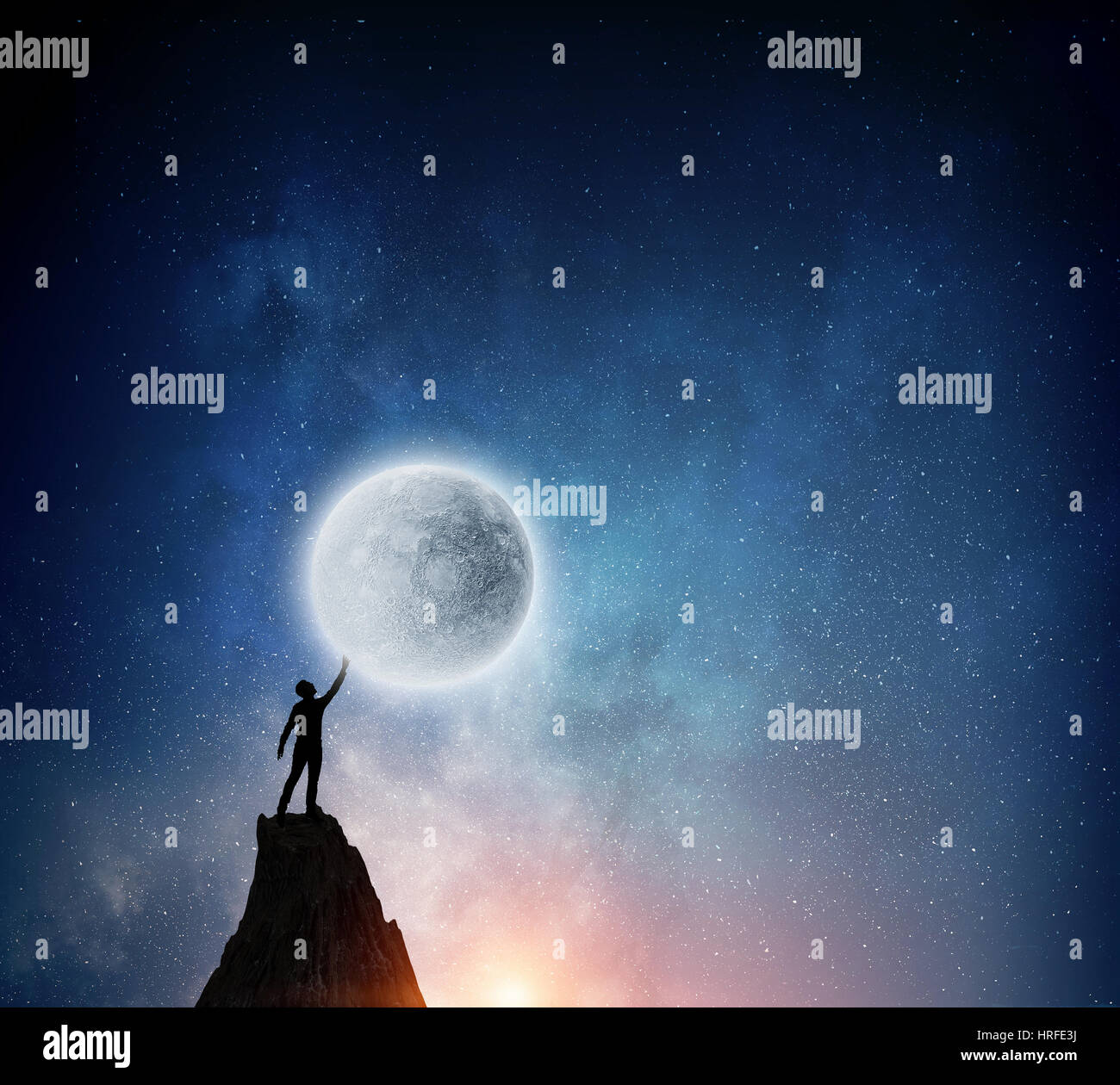 Full moon man stand hi-res stock photography and images - Alamy