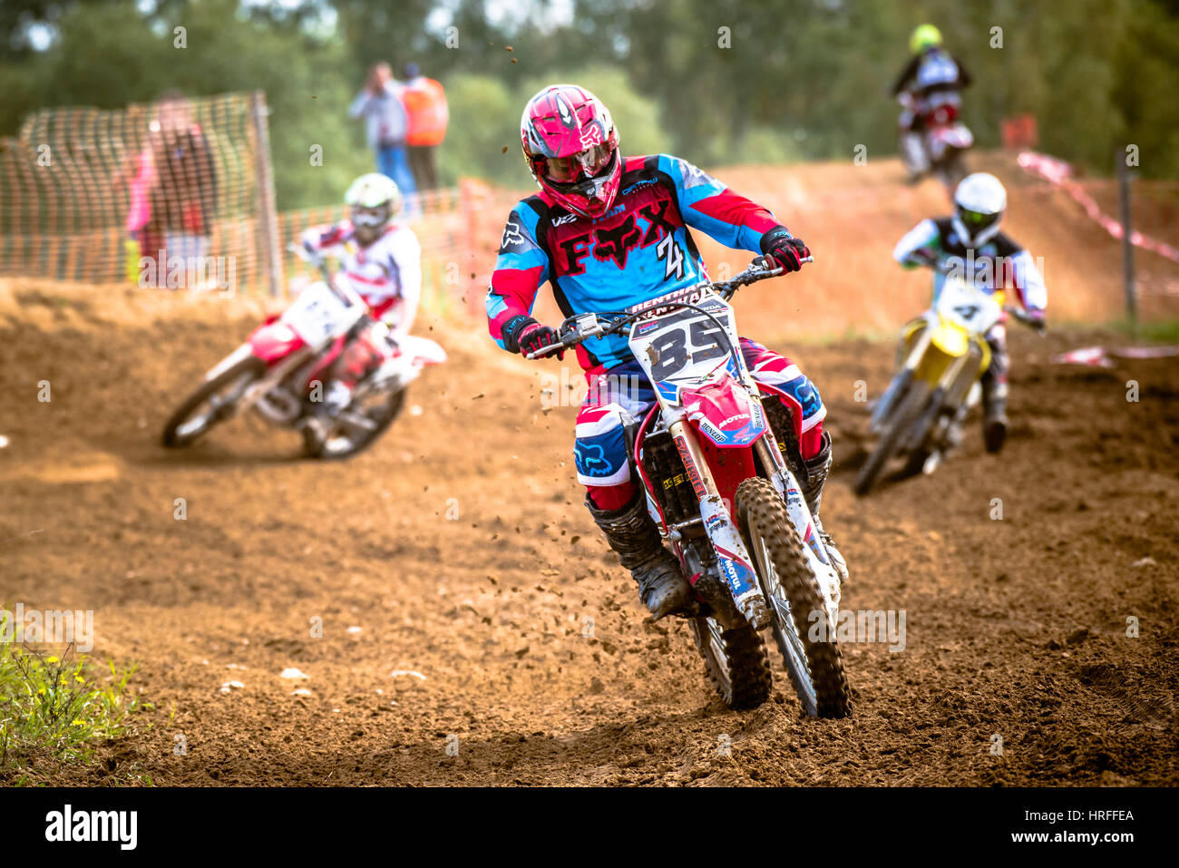 Motocross rider on the race Stock Photo - Alamy