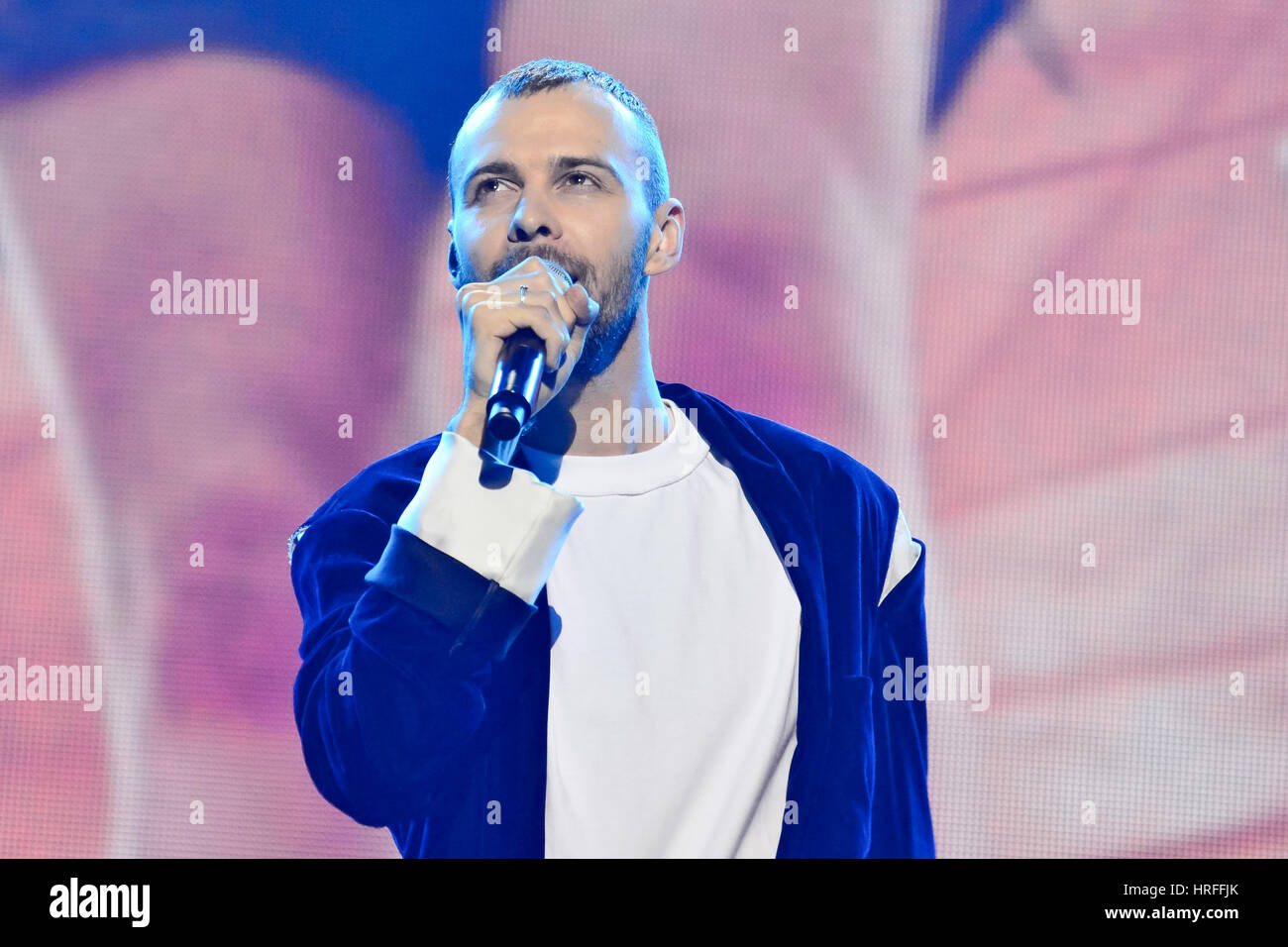 Kiev, Ukraine. 28th Feb, 2017. Singer Max Barskih during the Great ...