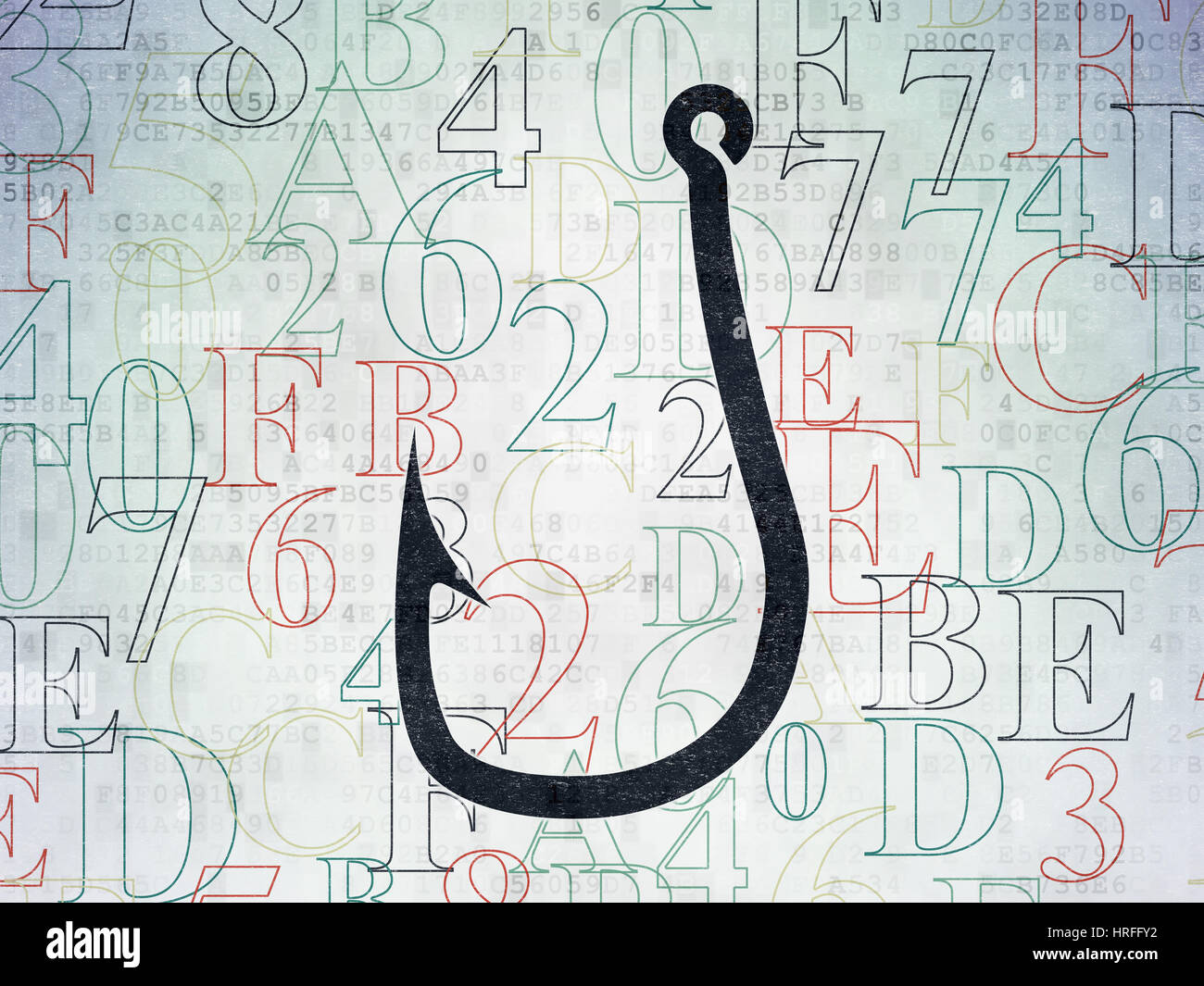 Privacy concept: Fishing Hook on Digital Data Paper background Stock ...