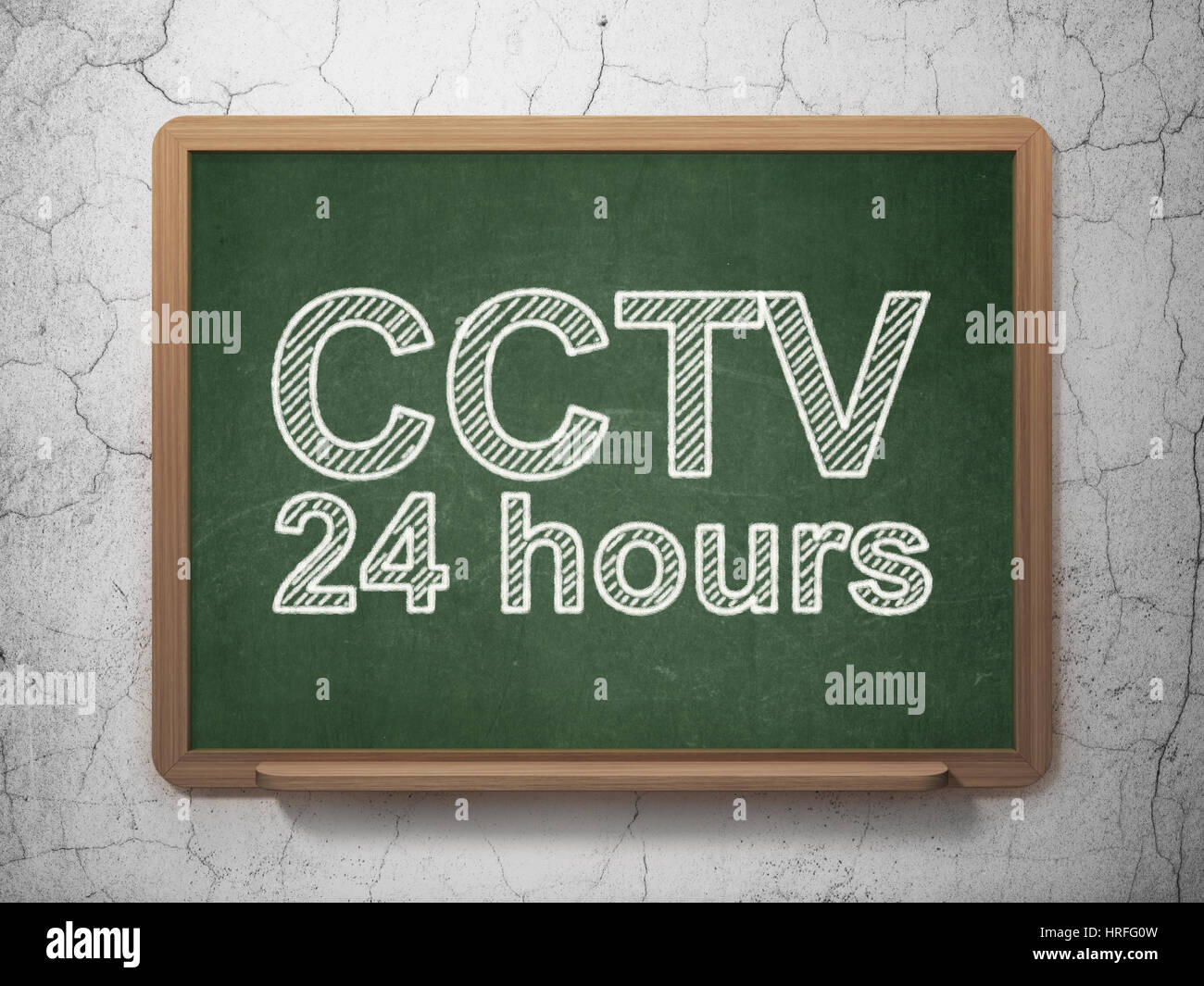 Privacy concept: CCTV 24 hours on chalkboard background Stock Photo - Alamy