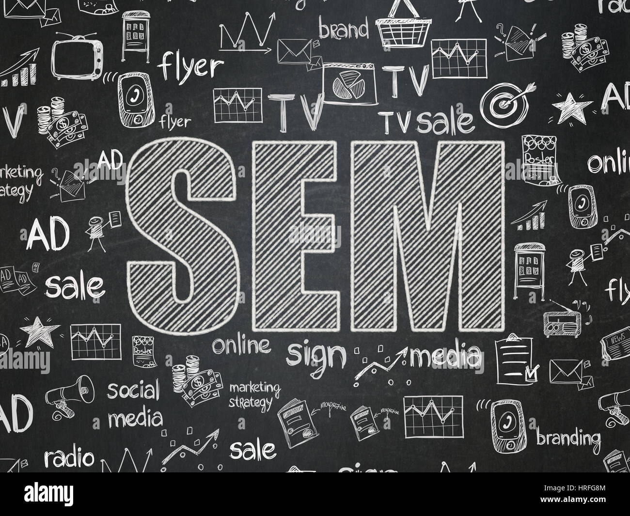Marketing concept: SEM on School board background Stock Photo - Alamy