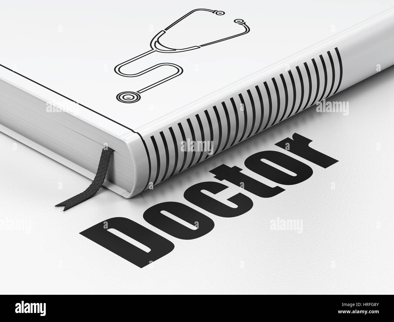 Healthcare concept: book Stethoscope, Doctor on white background Stock ...