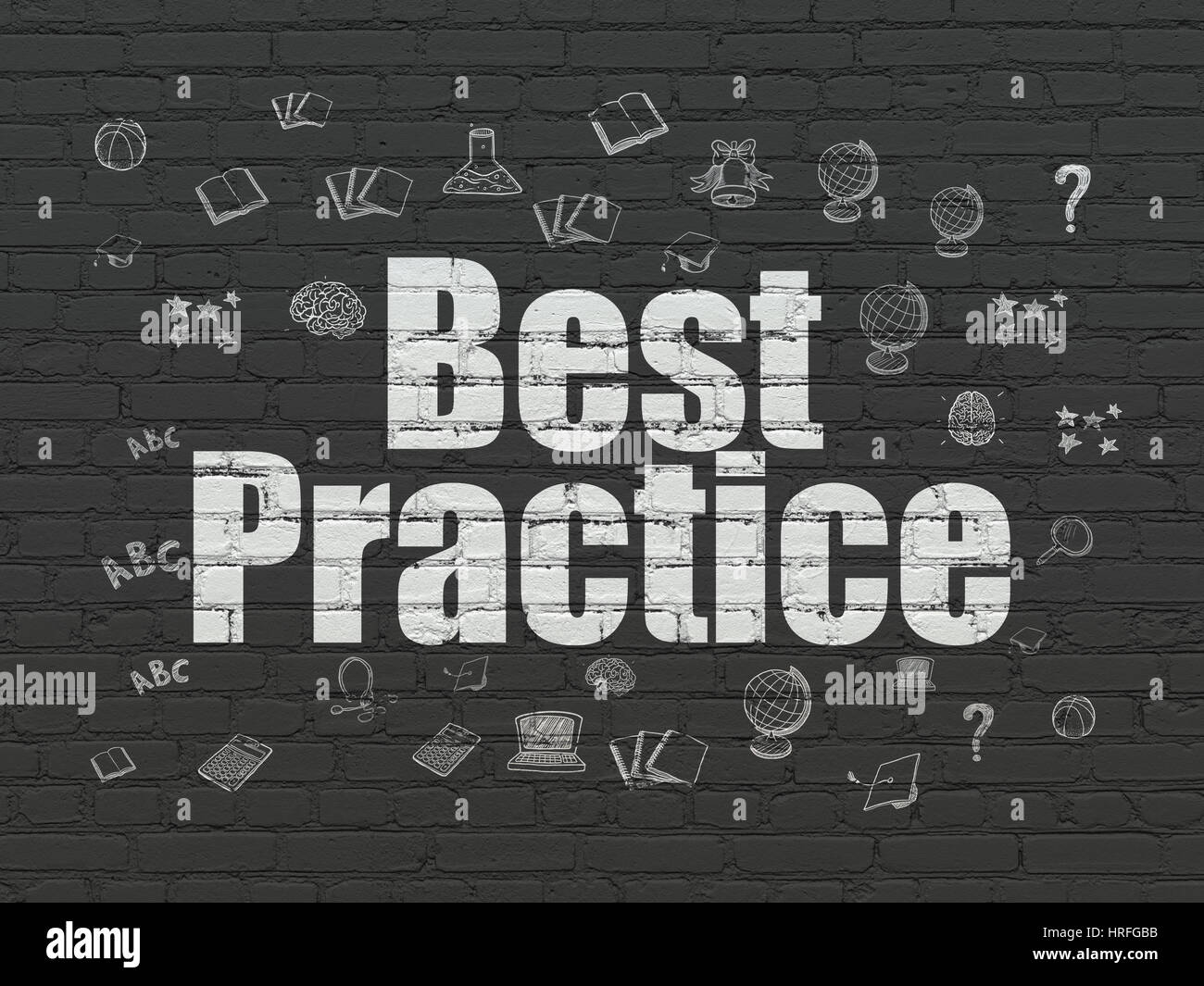 Learning concept: Best Practice on wall background Stock Photo - Alamy
