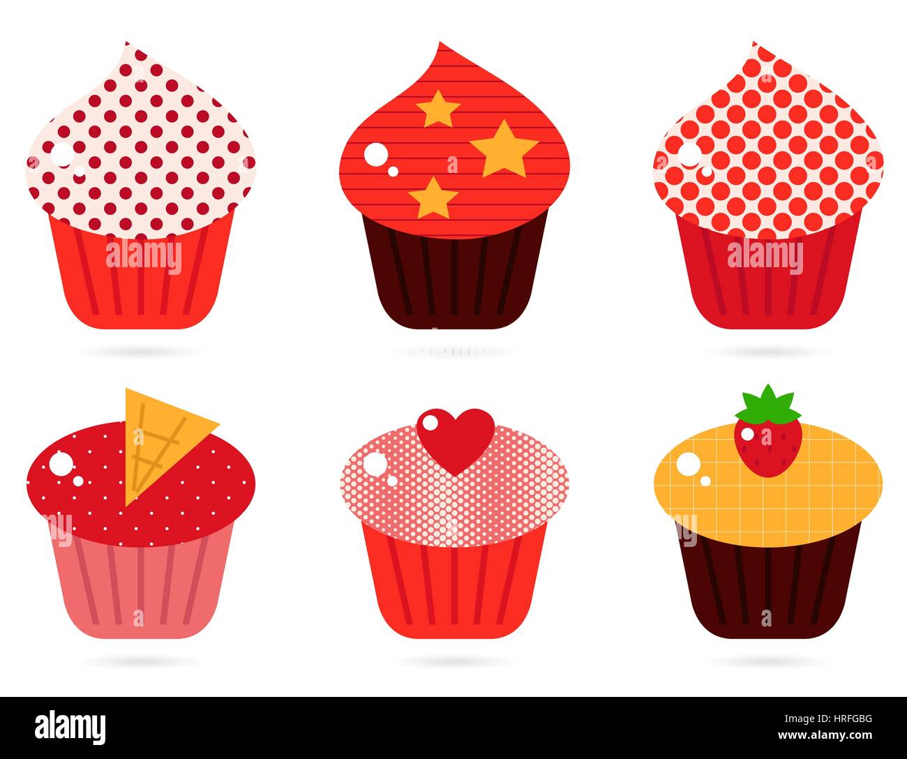 Heart red cartoon cupcake strawberry hi-res stock photography and ...