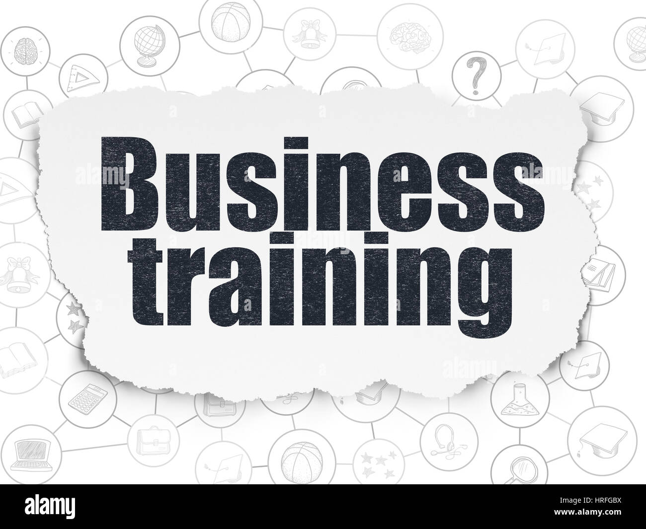 Education concept: Business Training on Torn Paper background Stock ...