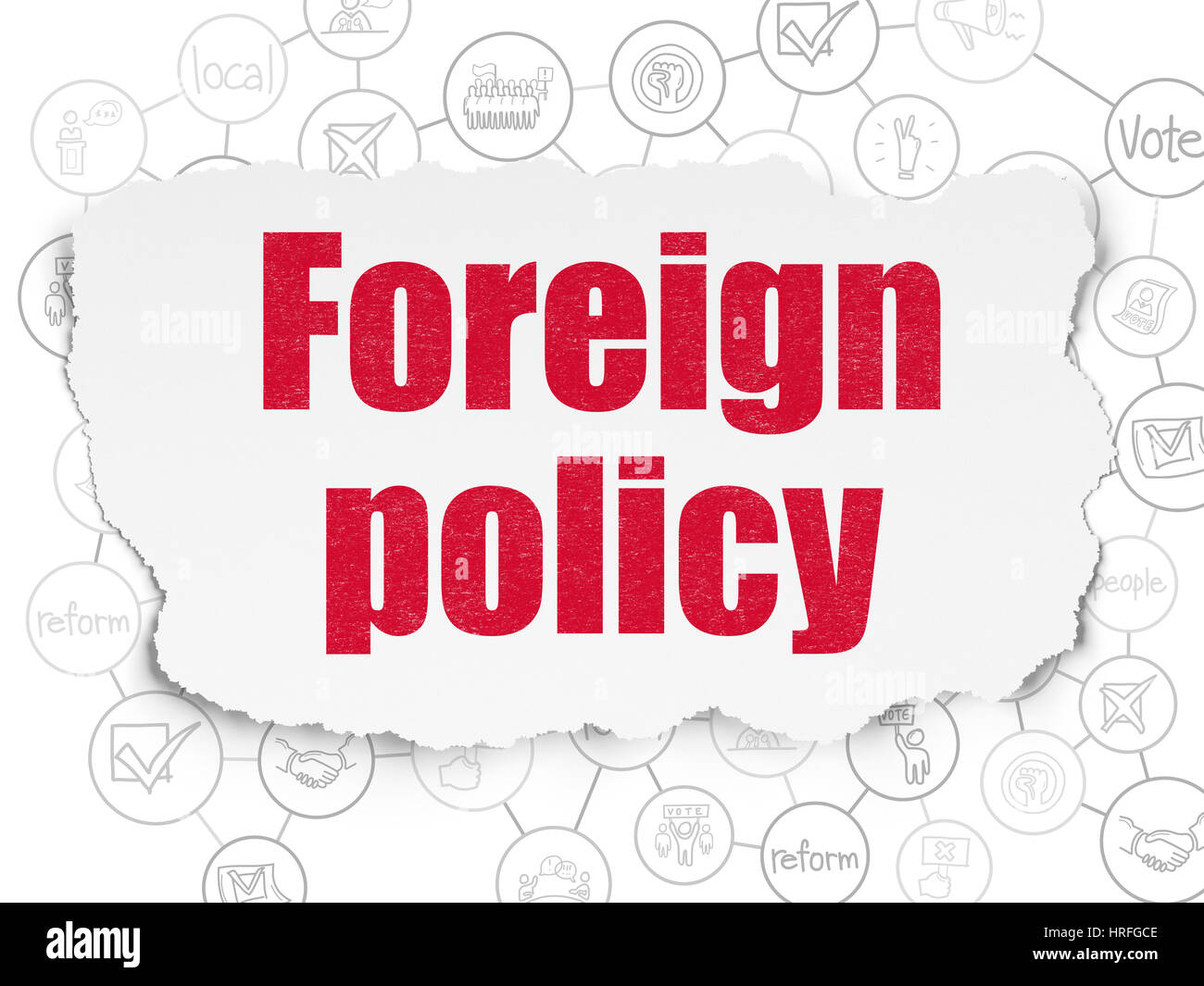 Politics concept: Foreign Policy on Torn Paper background Stock Photo ...