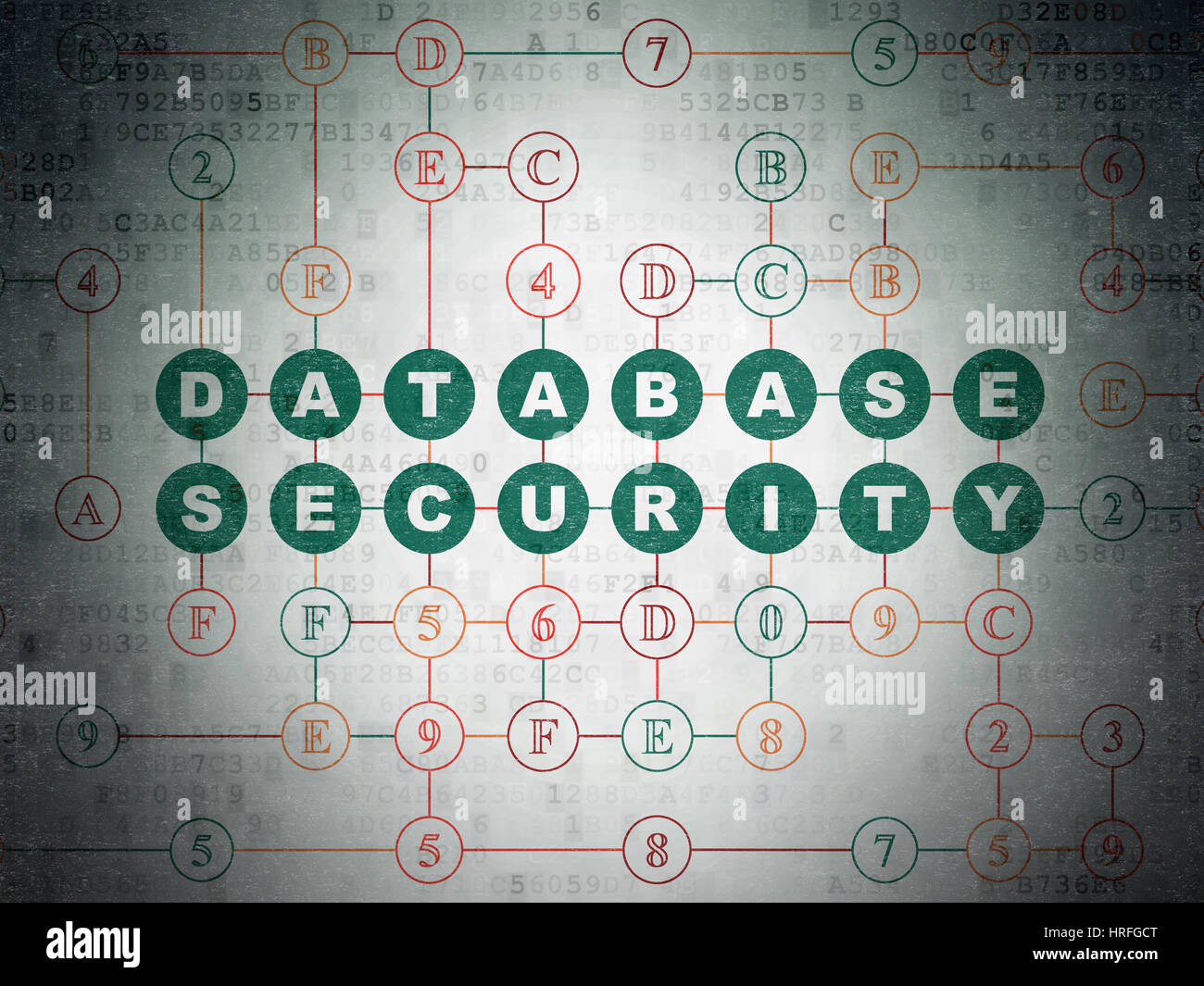 Software concept: Database Security on Digital Data Paper background ...