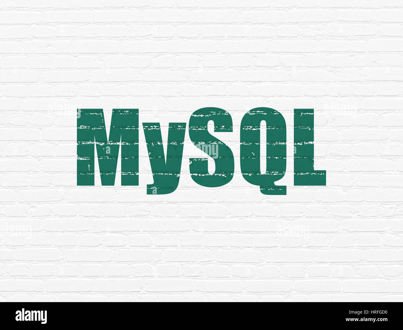 Programming concept: MySQL on wall background Stock Photo - Alamy