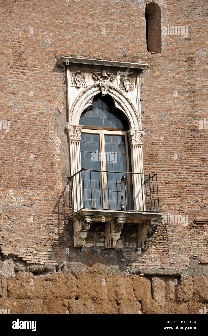 Carved stone window in the Imperial forum of Emperor Augustus in Rome ...
