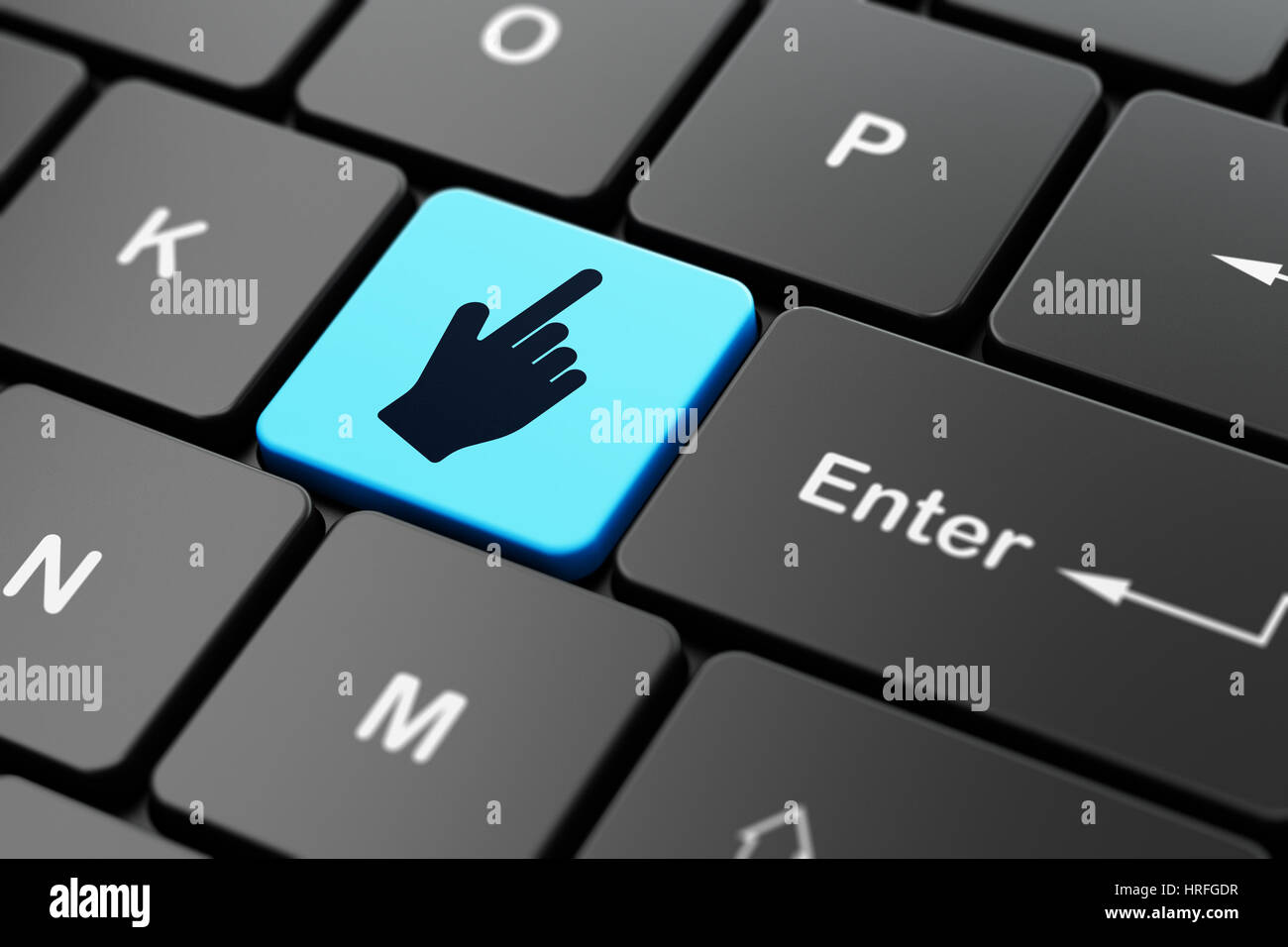 Social media concept: Mouse Cursor on computer keyboard background ...