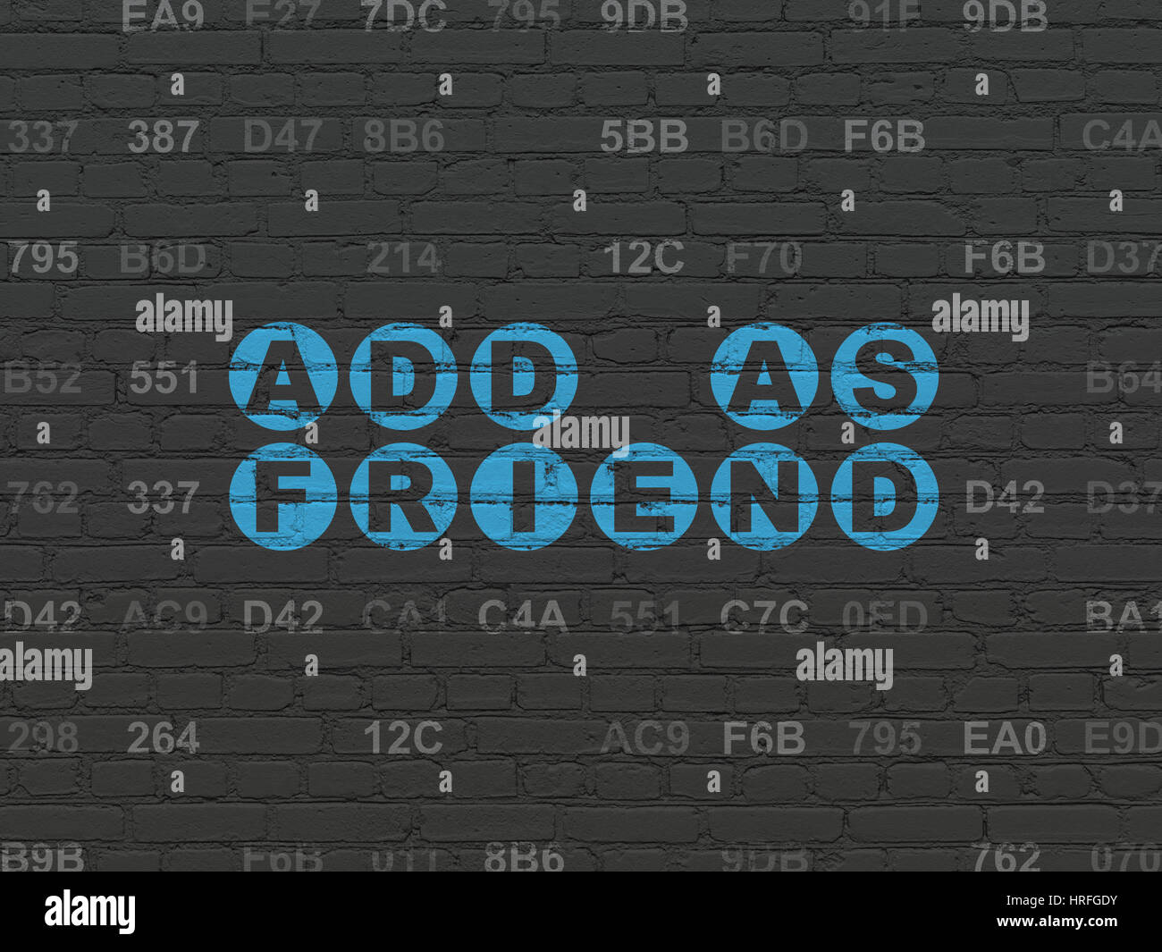 Social media concept: Add as Friend on wall background Stock Photo - Alamy