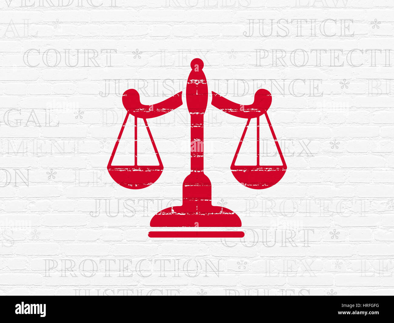 Law concept: Scales on wall background Stock Photo - Alamy