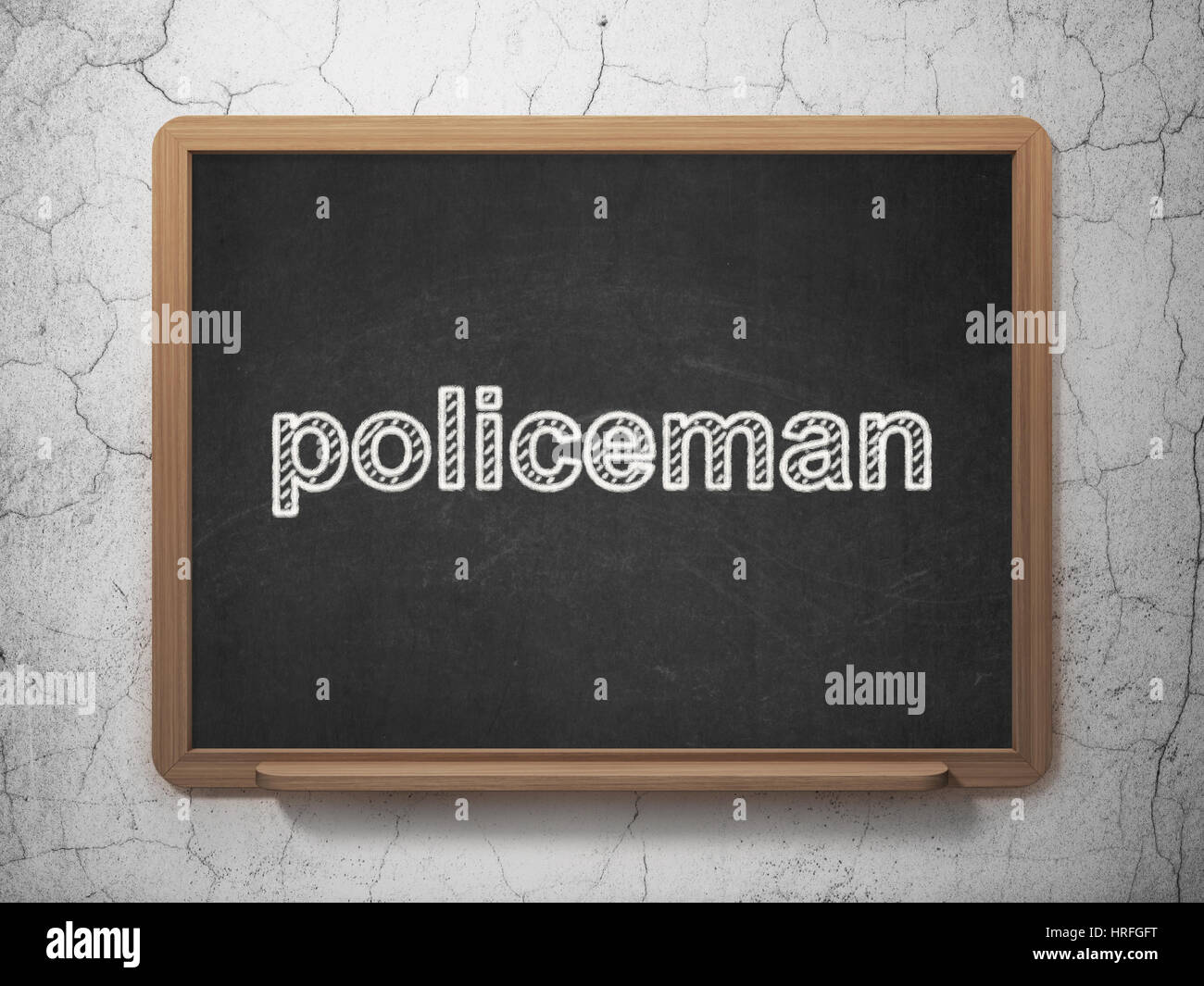 Law concept: Policeman on chalkboard background Stock Photo - Alamy