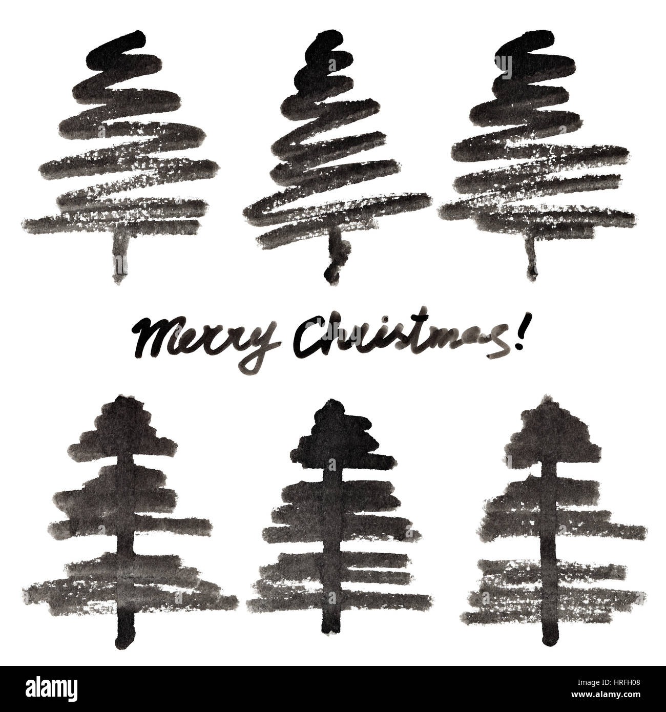 Christmas tree drawing one Cut Out Stock Images & Pictures - Alamy