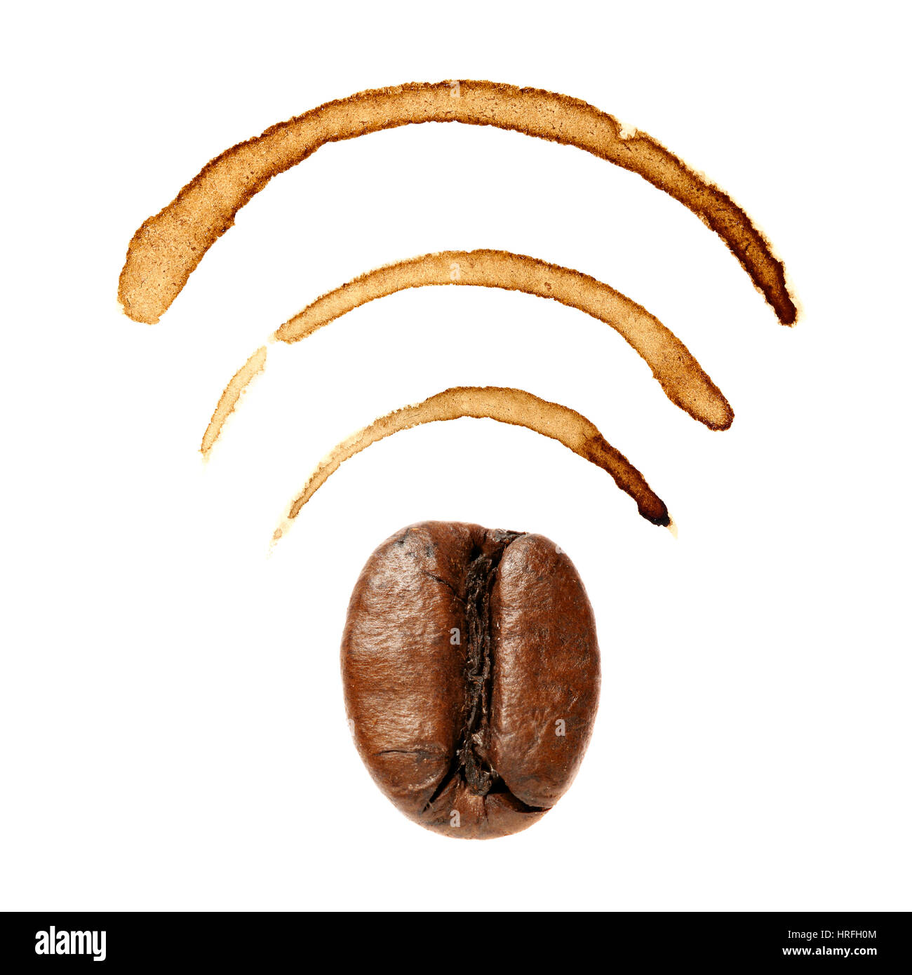 Wi-Fi sign by coffee bean and stains Stock Photo - Alamy