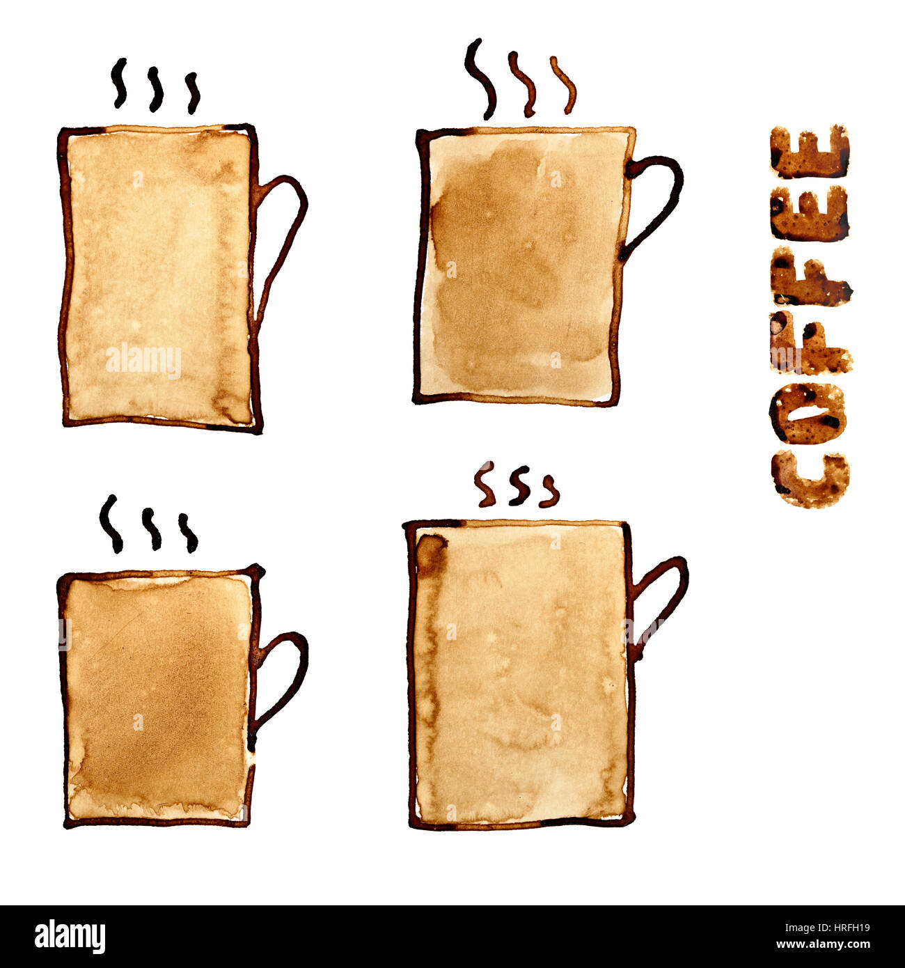 Coffee cup set sketch hi-res stock photography and images - Alamy